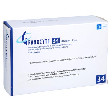 GRANOCYTE 34 Mio.I.E./ml P.u.LM H.Inj./Inf.-L.Spr. 5X1 St kaufen mit E ...