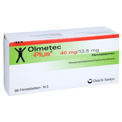 OLMETEC Plus 40 mg/12,5 mg Filmtabletten 98 St kaufen mit E-Rezept | medpex
