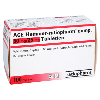 ACE HEMMER-ratiopharm comp. 50 mg/25 mg 100 St kaufen mit E-Rezept | medpex