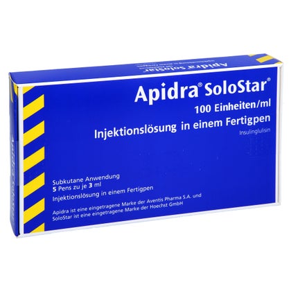 APIDRA 100 E/ml SoloStar Inj.-Lsg.i.e.Fertigpen 5X3 ml kaufen mit E ...