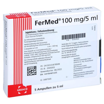 FERMED 100 mg/5 ml Injektions-/Inf.-Lsg.Ampullen 5X5 ml kaufen mit E ...