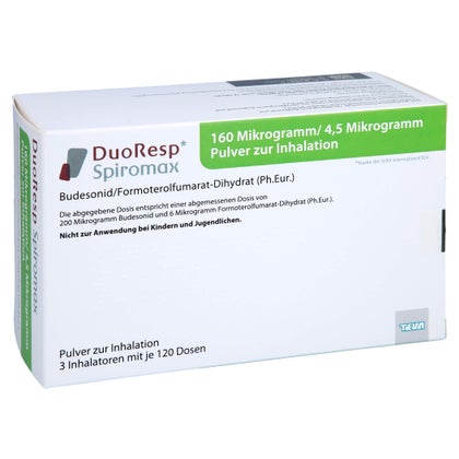 DUORESP Spiromax 160µg/4,5µg/Dosis 3x120ED Inh.-P. 3 St kaufen mit E ...