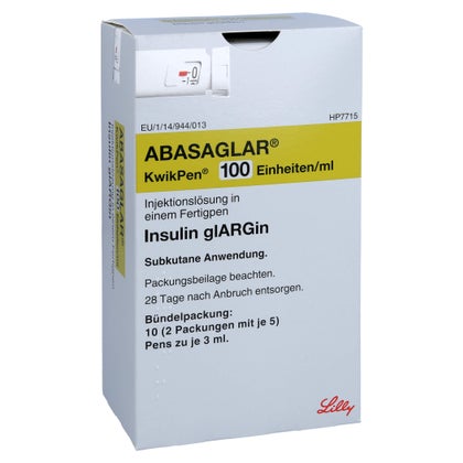 ABASAGLAR 100 E/ml Injektionslösung KwikPen 10X3 ml kaufen mit E-Rezept ...