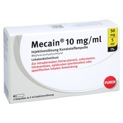MECAIN 1% 10 mg/ml Inj.L.50mg/5ml Luer-Lock Amp. 5X5 ml kaufen mit E ...