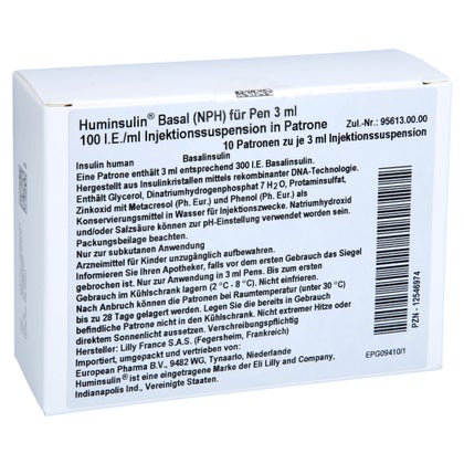 HUMINSULIN Basal NPH f.Pen Injektionssuspension 10X3 ml kaufen mit E ...
