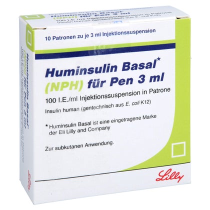 HUMINSULIN Basal NPH f.Pen 3ml 100 I.E./ml Inj.-S. 10X3 ml kaufen mit E ...
