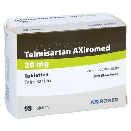 Telmisartan Axiromed 20 mg Tabletten 98 St kaufen mit E-Rezept | medpex