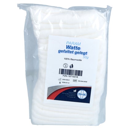Watte Gefaltet Gelegt 100% Baumwolle 50 g günstig kaufen | medpex