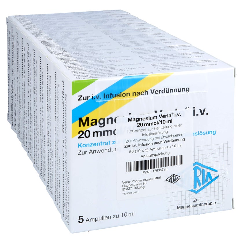 Magnesium Verla I.v. 20 Mmol/10 Ml K.z.h.e.inf.lsg 50 St günstig kaufen ...