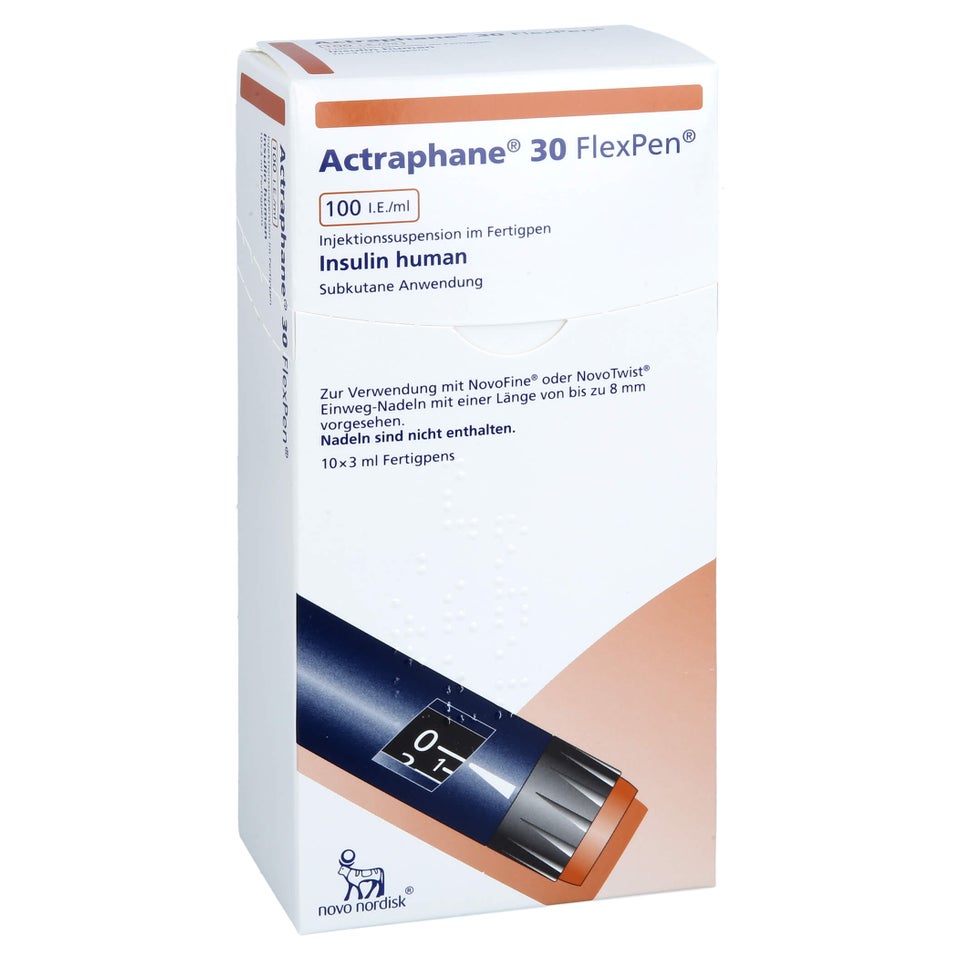 ACTRAPHANE 30 FlexPen 100 I.E./ml Injektionssusp. 10X3 ml kaufen mit E ...